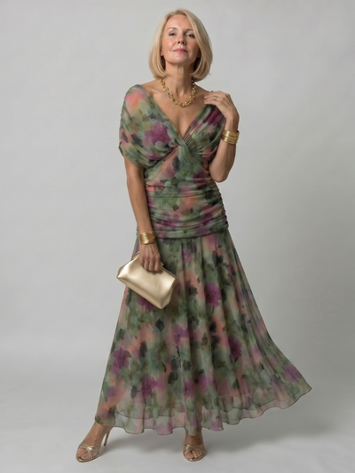 Lysandra | V Neck Half Sleeve Knee Length Dress – Ellis & Johnson